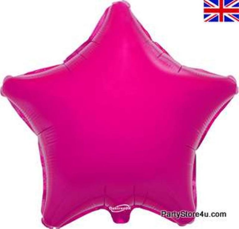 Fuchsia Star Foil Balloon - Party Store 4 U
